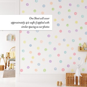 Pastel Rainbow Polka Dot Wall Decal Set of 84, Nursery Wall Decals, 2 ...