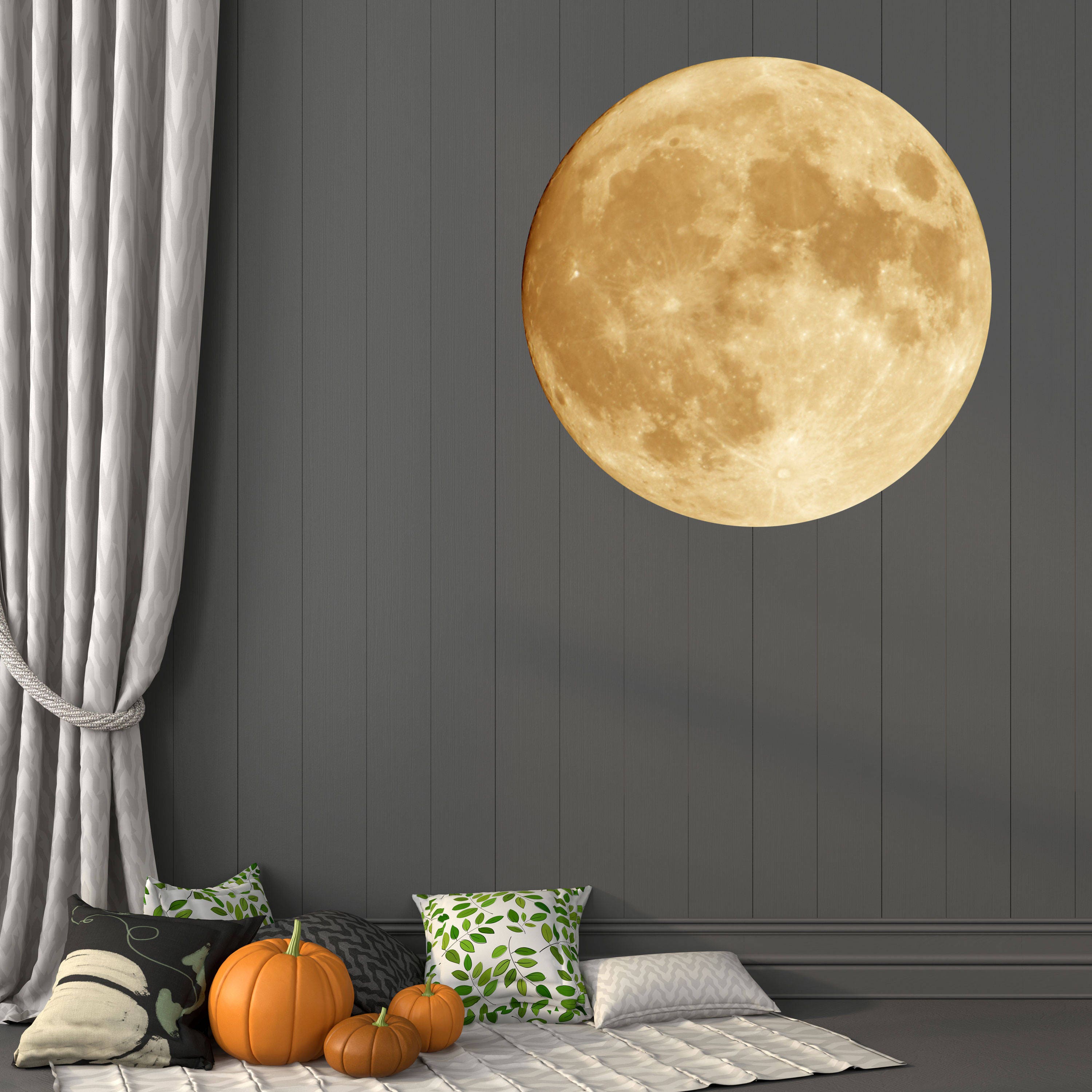 Harvest Moon Halloween Party Decor Realistic Full Moon | Etsy