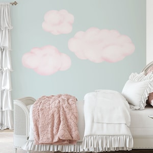 Fluffy Clouds Wall Decals 3-pack, Boho Watercolor Wall Stickers for ...