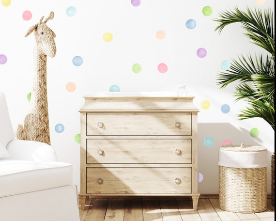 Pastel Rainbow Polka Dot Wall Decal Set of 84 Nursery Wall | Etsy