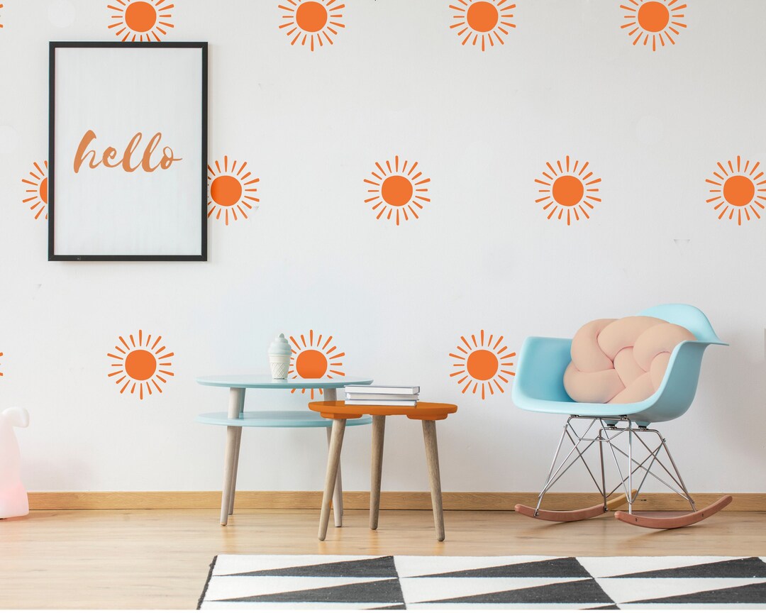 Sunshine Wall Decals, Set of 20 Individual Sunbursts, Cute Kids Room ...