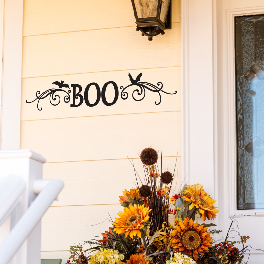 Front Door Halloween Wall Decal - Boo Door Decal - Halloween Wall Decal ...