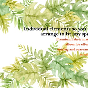 Tropical Jungle Leaves Wall Decals Made From Fabric Peel and Stick ...