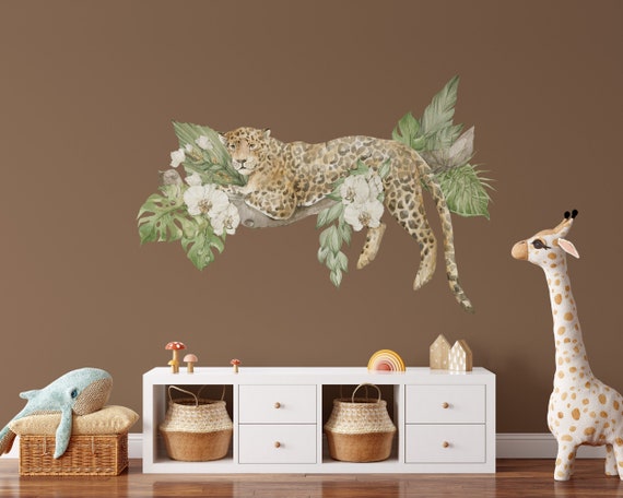Leopard Wall Decals Nursery Wall Decor Stickers Tropical - Etsy