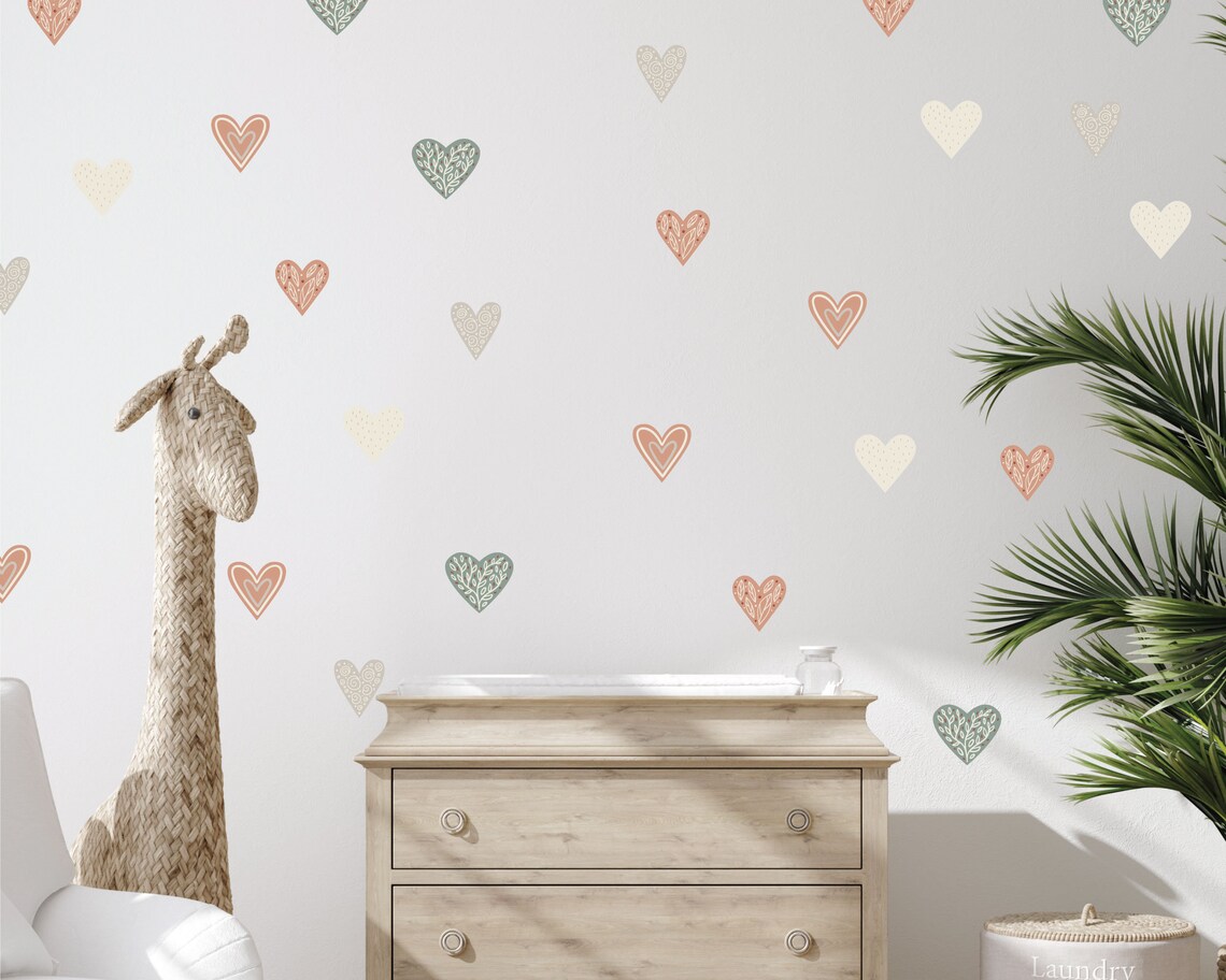Removable Heart Wall Decals Heart Wall Stickers for Boho Chic - Etsy