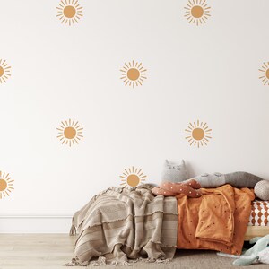 Sunshine Wall Decals, Set of 20 Individual Sunbursts, Cute Kids Room ...