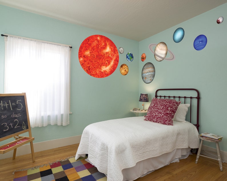 Full Sun & Planets Wall Stickers Set Solar System Kids Room - Etsy