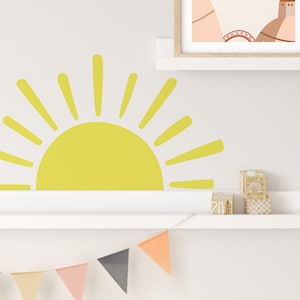 Large Half Sun Wall Decal - Nursery Decor, Kids Room Wall Art ...