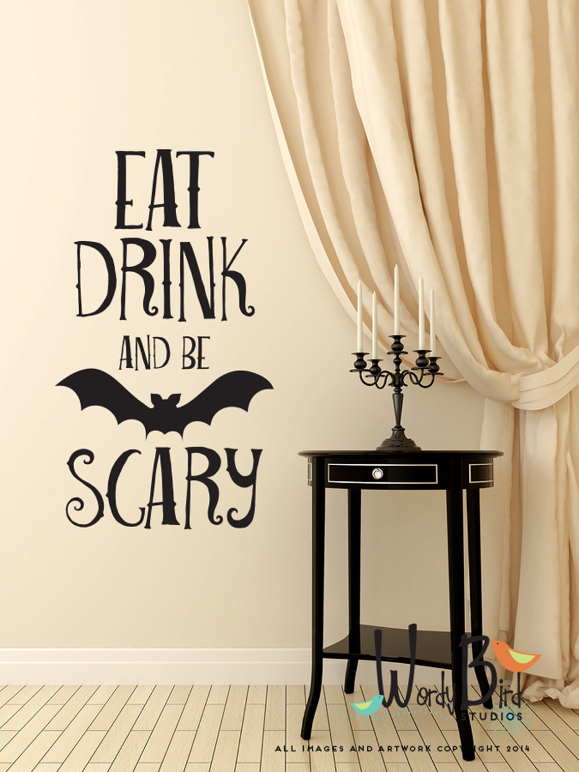 Halloween Wall Decal - Eat Drink and Be Scary - Halloween Decor ...