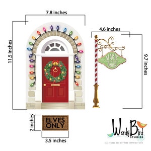 Christmas Elf Door Decal - Elf Prop Wall Decal Set - Reusable - Fairy ...