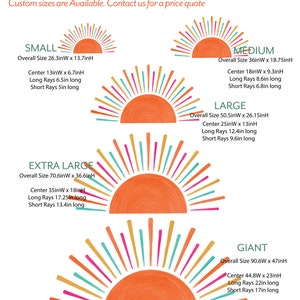 Rising Sun Watercolor Wall Decal - Boho Nursery Decor, Kids Room Wall ...