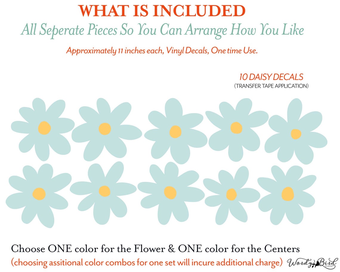 Big Daisy Wall Decals Nursery Decor Dorm or Kids Room Wall - Etsy