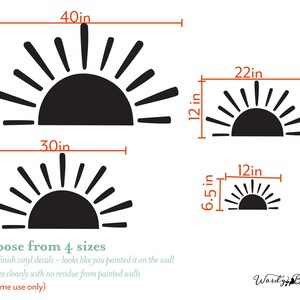 Large Half Sun Wall Decal - Nursery Decor, Kids Room Wall Art ...