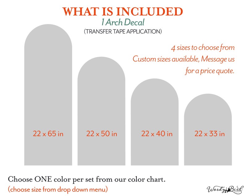 Color Block Arch Decals arch Wall Sticker Arch Color Decal - Etsy