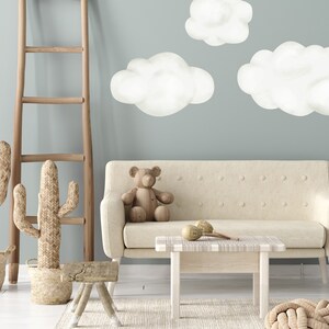 Fluffy Clouds Wall Decals 3-pack, Boho Watercolor Wall Stickers for ...