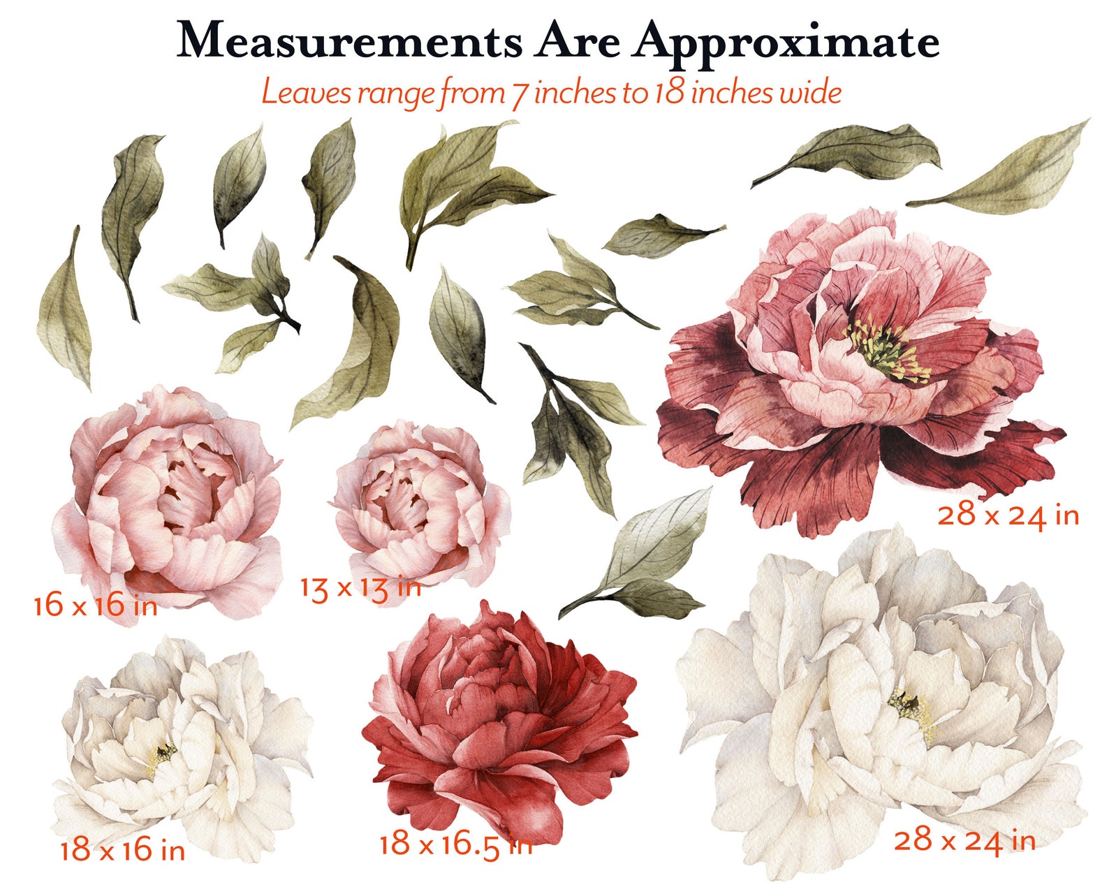 Flower Decals Large Pink and Red Flower Decals Wall Stickers - Etsy UK