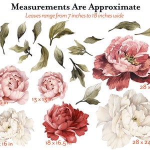 Flower Decals, Large Pink and Red Flower Decals Wall Stickers ...