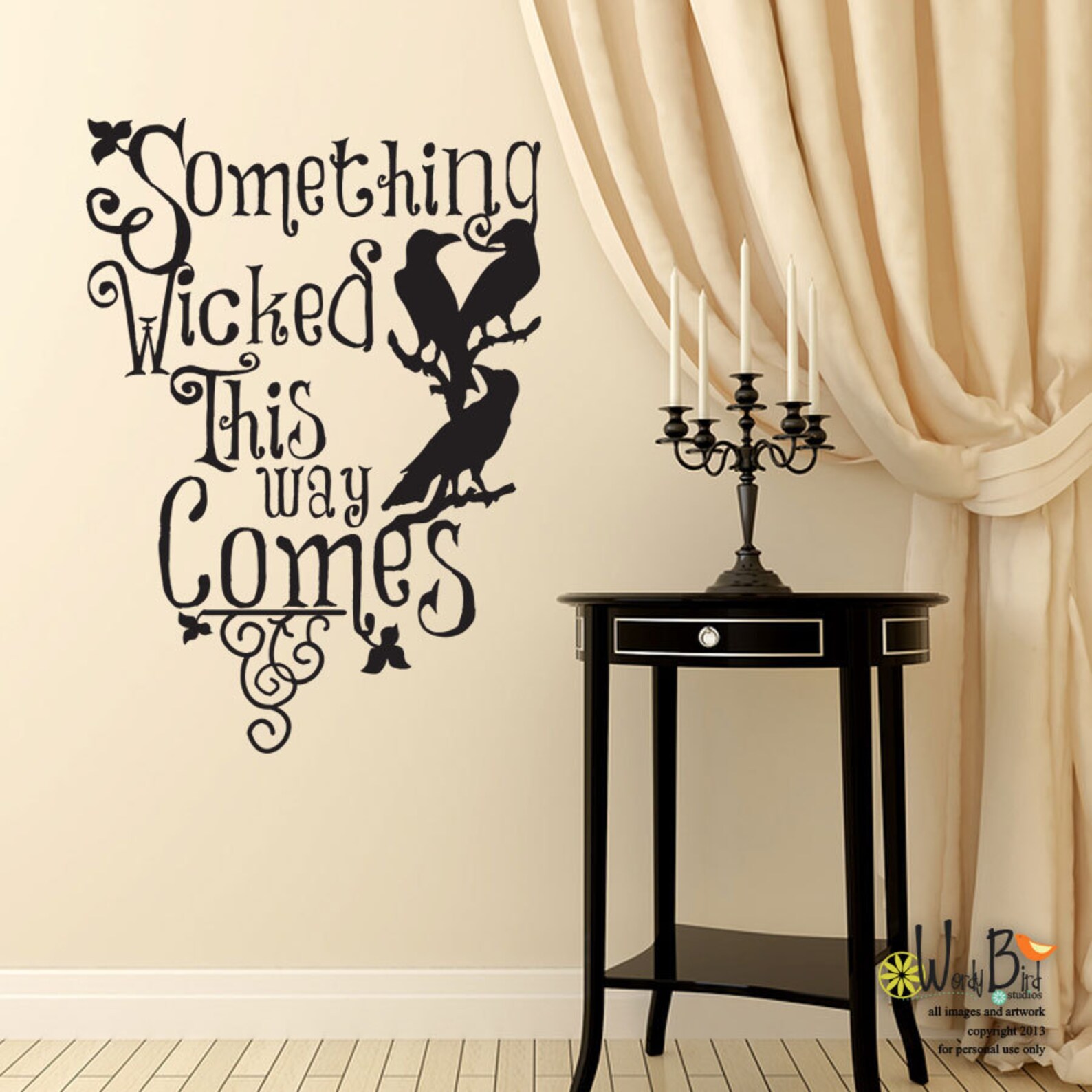 Halloween Wall Decal Something Wicked This Way Comes With - Etsy