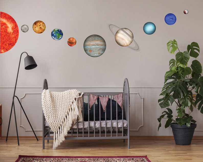 Sun & Planets Wall Stickers Set Solar System Kids Room Decor - Etsy ...