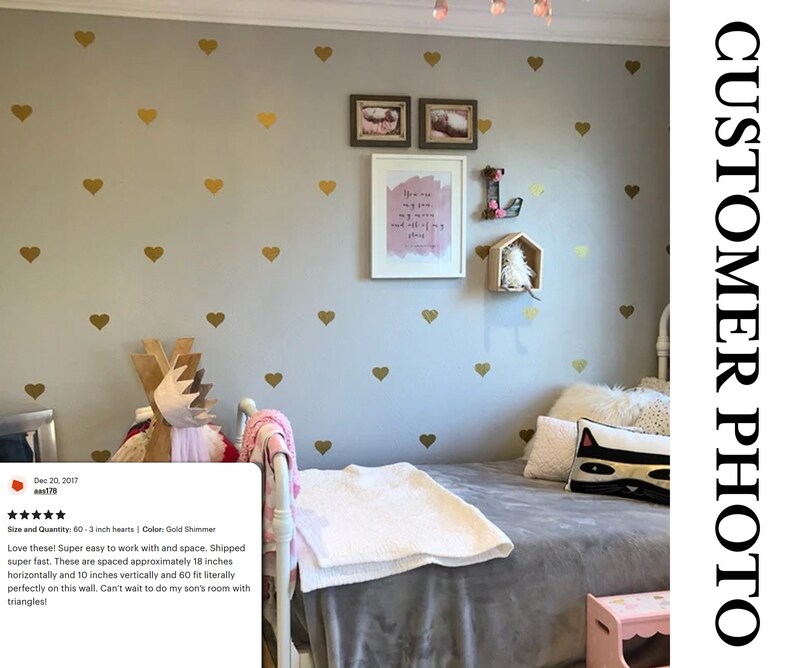Gold Heart Decals Peel and Stick Wall Stickers Gold Sticker - Etsy