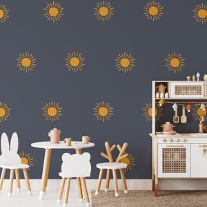Sunshine Wall Decals, Set of 20 Individual Sunbursts, Cute Kids Room ...