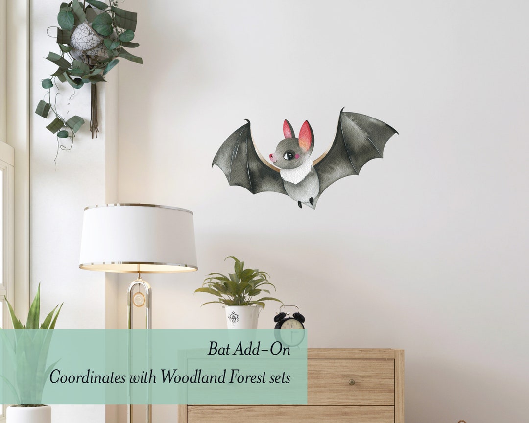 Bat Wall Decal, Made With Peel and Stick Fabric Wallpaper Material ...