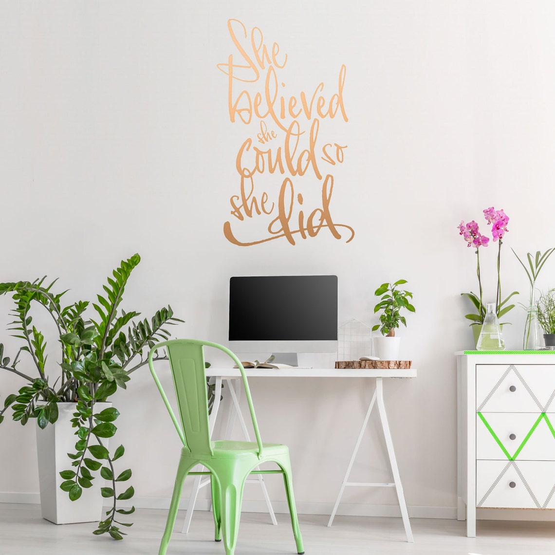 She Believed She Could so She Did Modern Calligraphy Style - Etsy