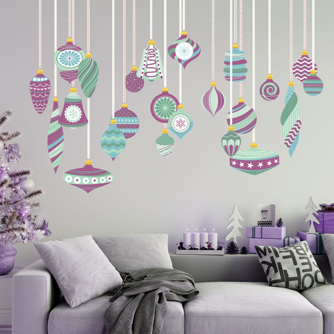 Retro Ornaments Wall Decals Reusable Wall Stickers | Etsy