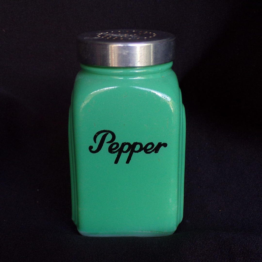 Mckee Roman Arch Green Fired on Pepper Shaker Original P Lid - Etsy