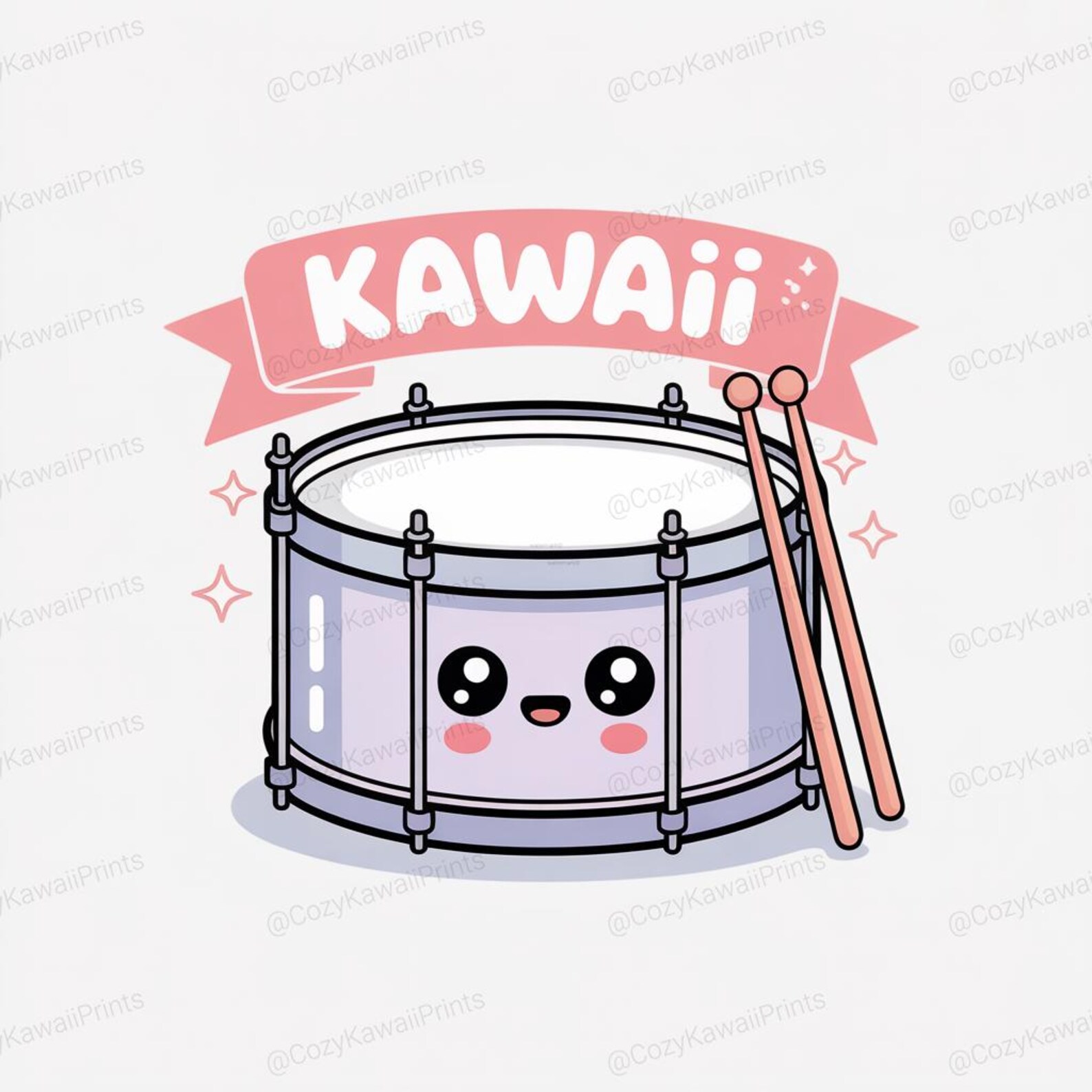 Kawaii Music Room Clipart: 50 Pastel Instrument Pngs (digital Download ...