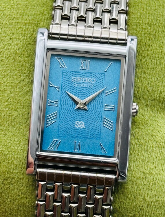 Vintage Seiko Tank Watch: Ocean Blue Dial, Stainless … - Gem