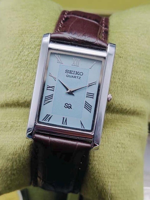 Vintage Seiko Slim Tank Style Quartz Men's Wrist Watc… - Gem