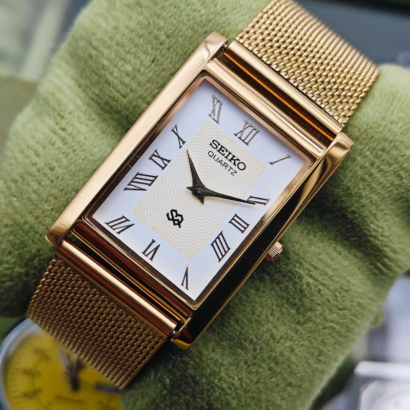 Seiko Tank Gold Watch Men - Etsy