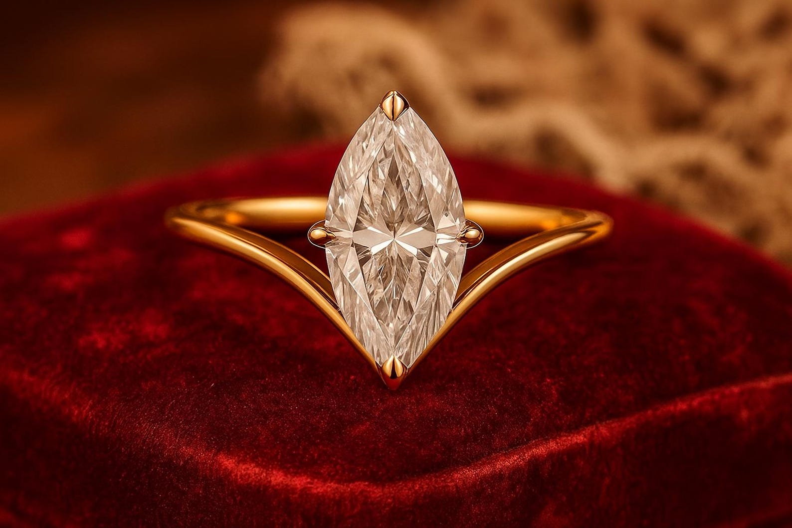 Marquise Cut Moissanite Ring | 14K Gold Solitaire, Bridal Jewelry - Etsy