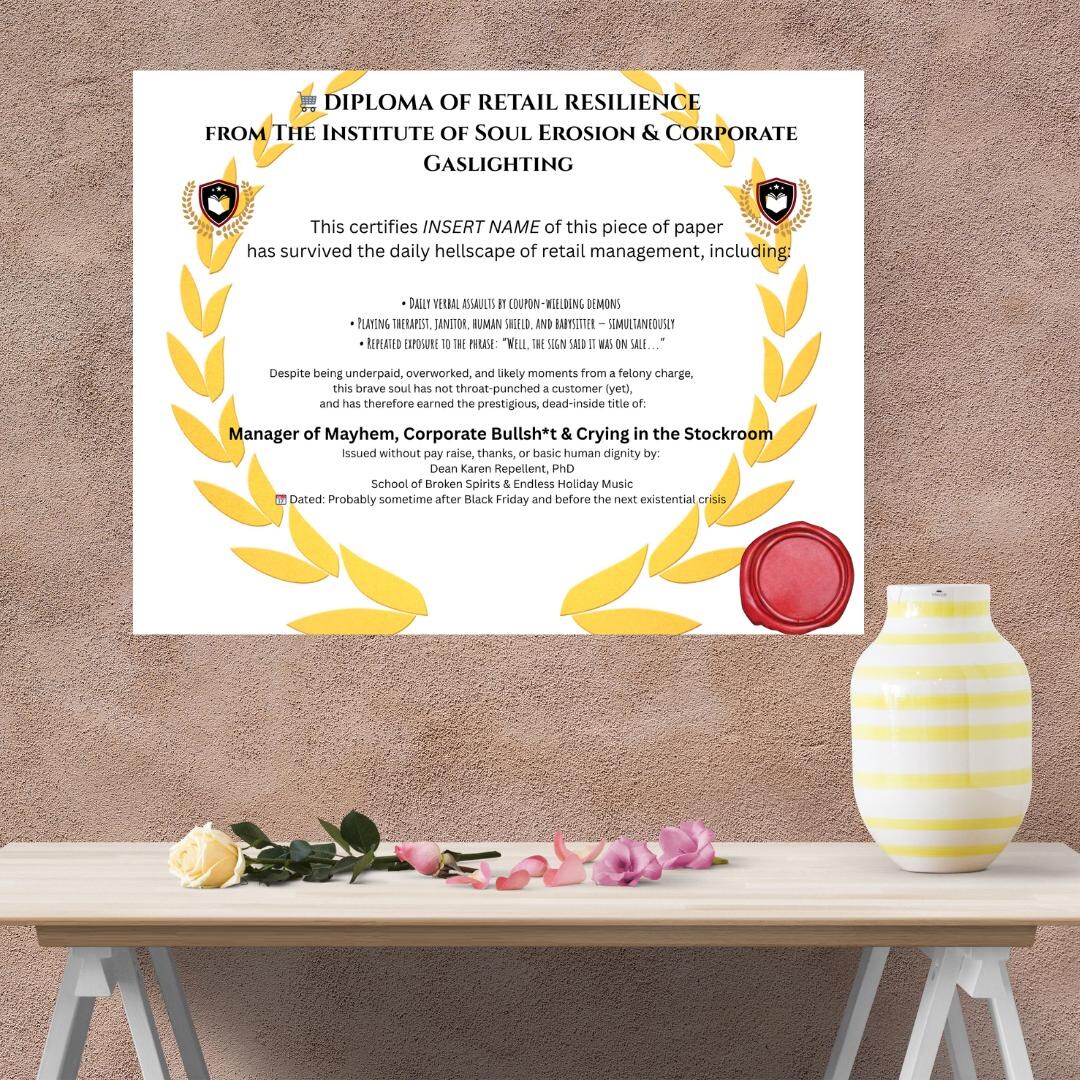 Cynical Funny Teacher Certificate Award Gift| Snarky Printable Diploma ...