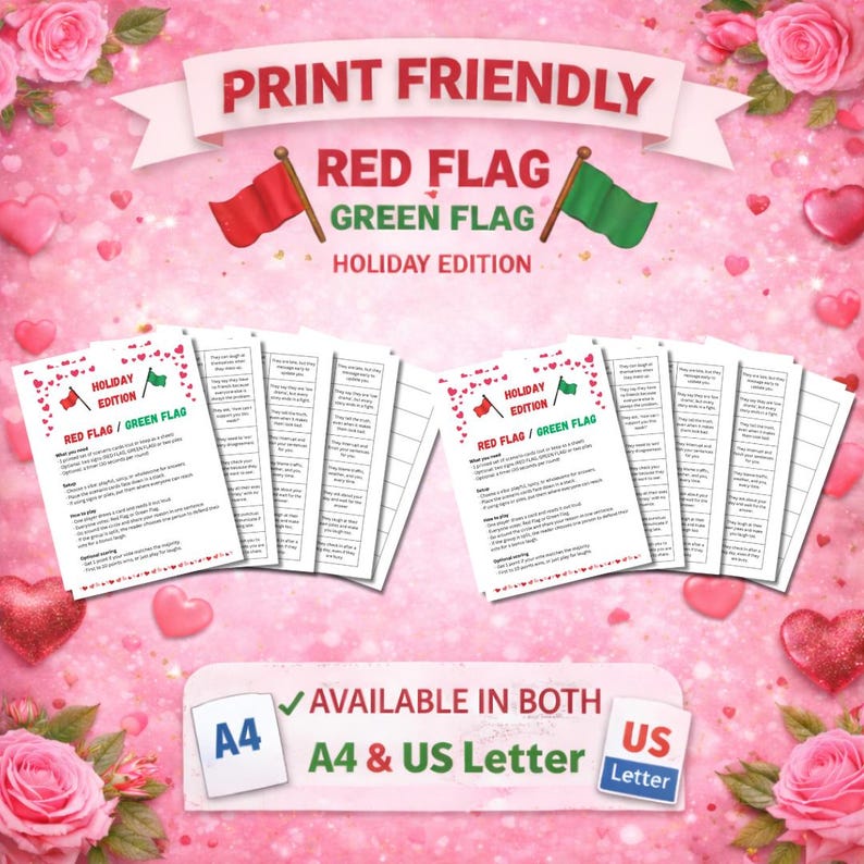 Red Flag Green Flag Holiday Edition, Fun Relationship Card Game ...