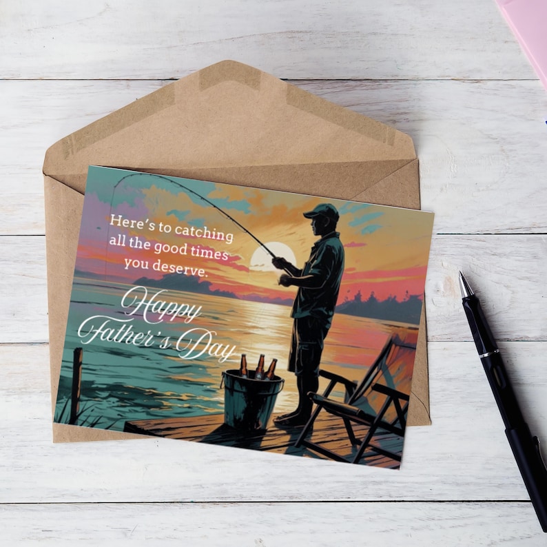 Father's Day Card Printable Digital Card Download for Fishing Dad - Etsy