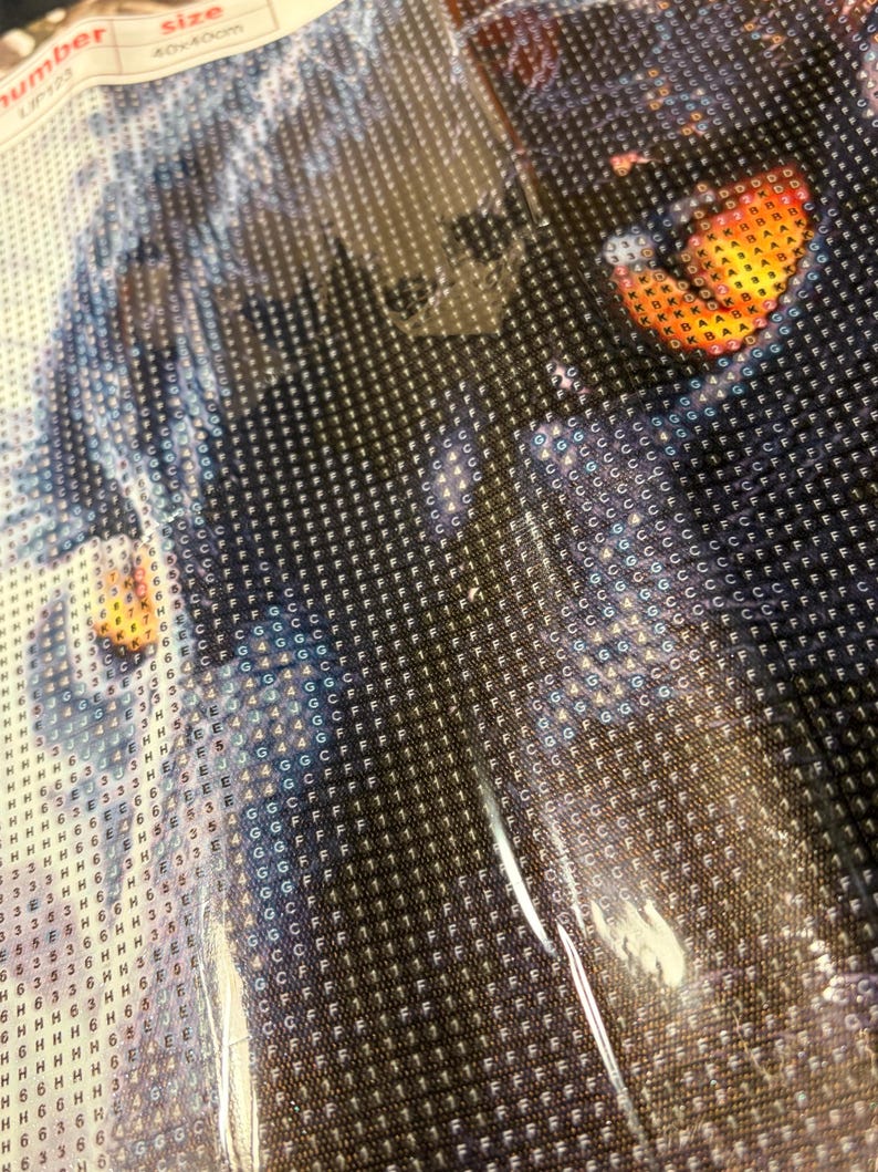 DIY Diamond Art Kit, Black Cat Face, Vibrant Colors, 40x40cm - Etsy UK