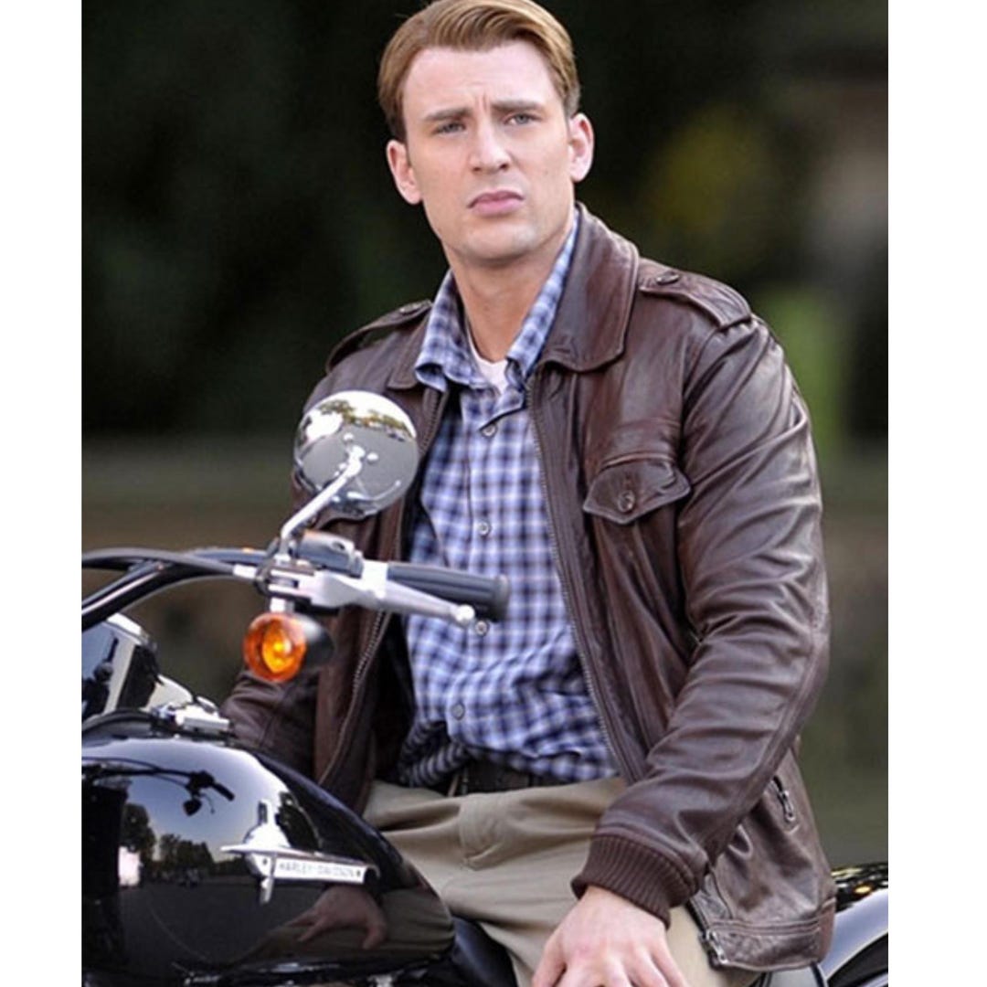 The Avengers Steve Rogers Jacket | Chris Evans Brown Leather Jacket ...
