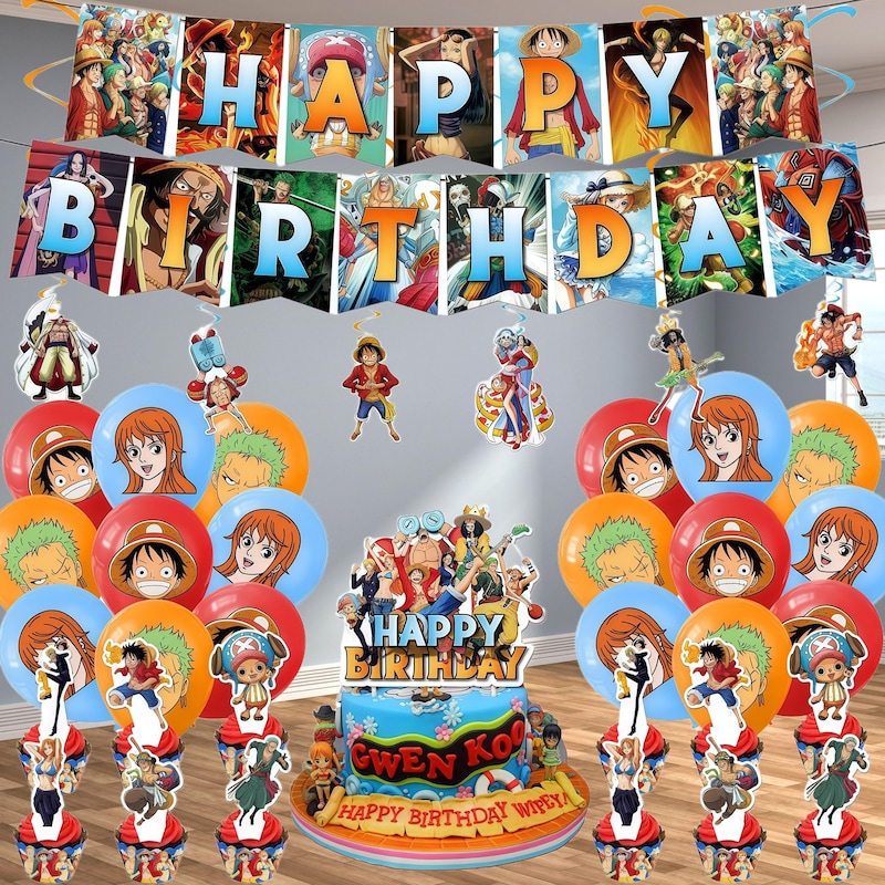 One Piece Anime Birthday Balloons - Etsy