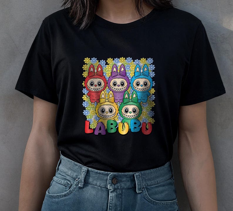 Labubu Cartoon SVG: Kawaii Monster Clipart, T-shirt Design (instant ...