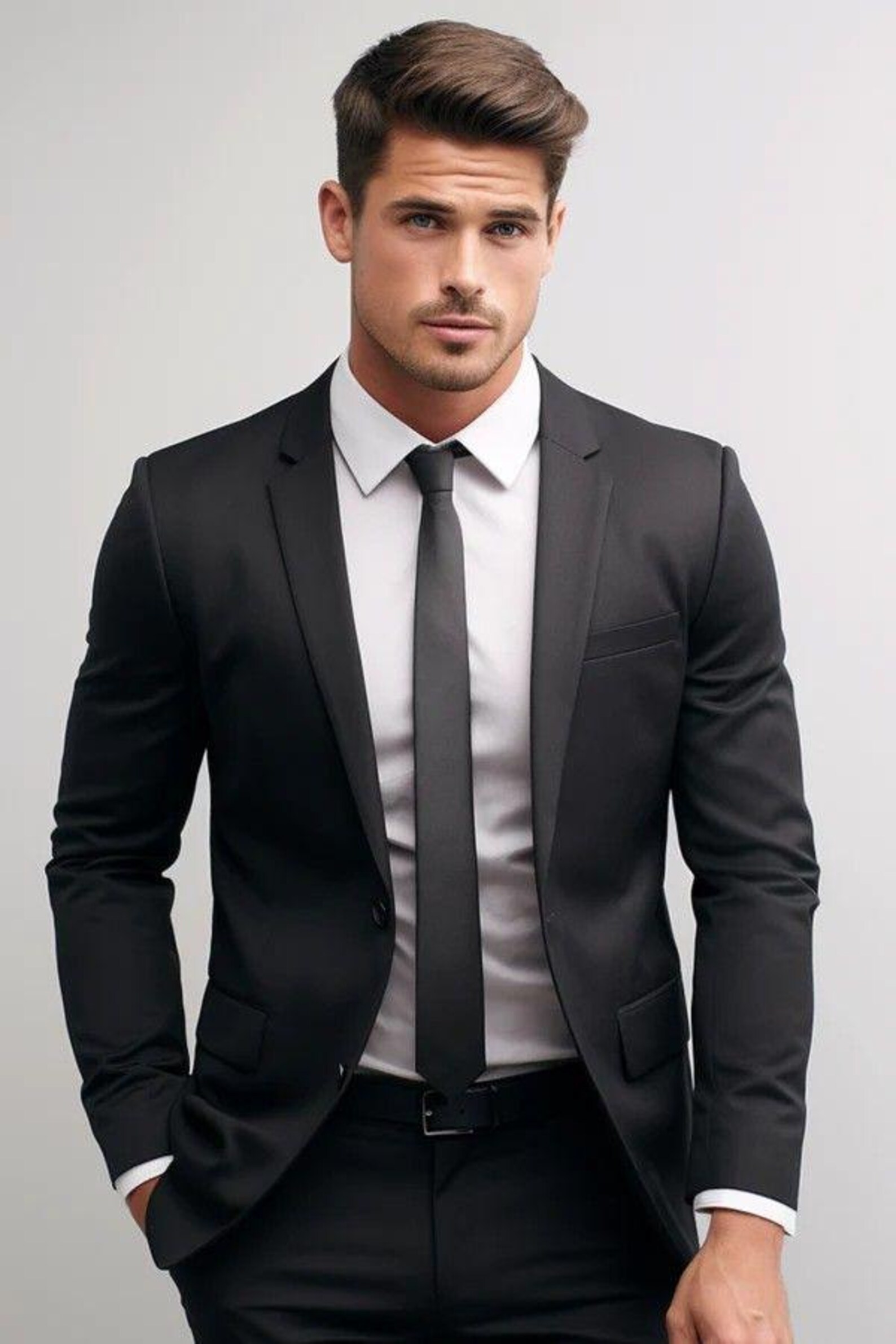 Mens Black Suit Slim Fit | Wedding Suit for Groom | Formal Tuxedo Set ...