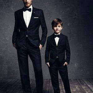 Matching Father and Son Suits – Black 2 Piece Formal Suit Set, Wedding ...