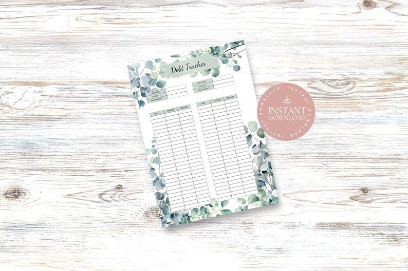Debt Tracker Printable – Simple Debt Payoff Worksheet PDF | Aesthetic ...