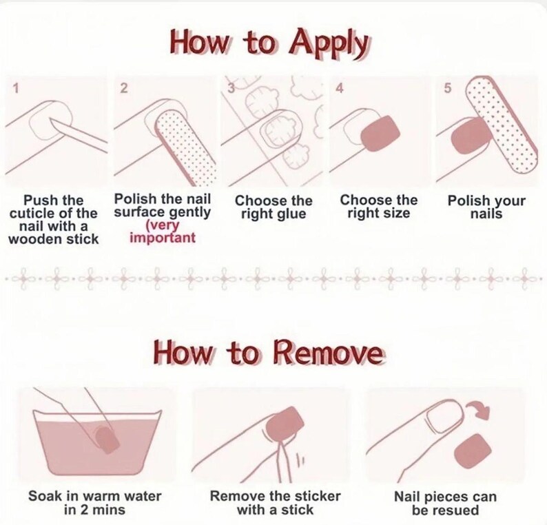 Cherry Red Press on Nails | Bow & Heart Nail Art | Luxury Short ...