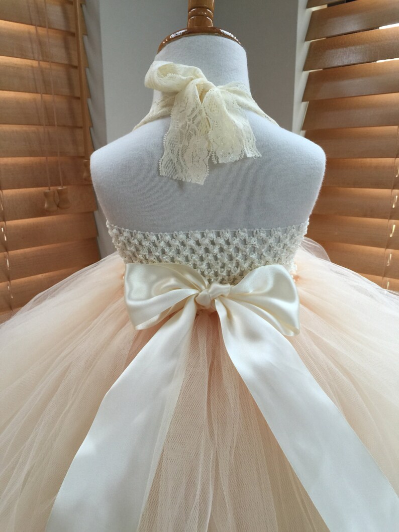Ivory Champagne Flower Girl Chiffon Flower Tutu Dress Flower - Etsy
