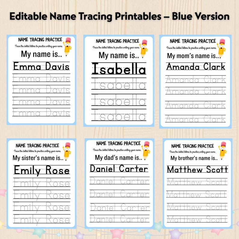 Custom Name Tracing Worksheet Bundle: Pre-k Handwriting Practice ...
