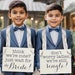 2 Ring Bearer Signs Don't Worry Ladies We're Still Single + Think We're ...