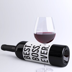Funny Boss Wine Label + Card Best Boss Ever Handmade Boss's Christmas ...