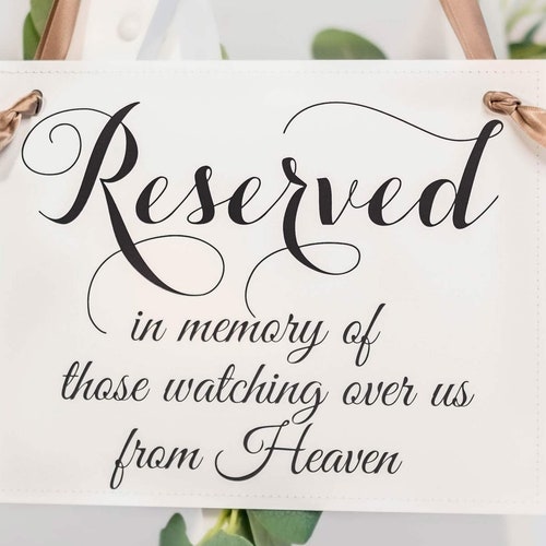 Wedding Memorial Chair Sign in Memory of Sign Graduation - Etsy